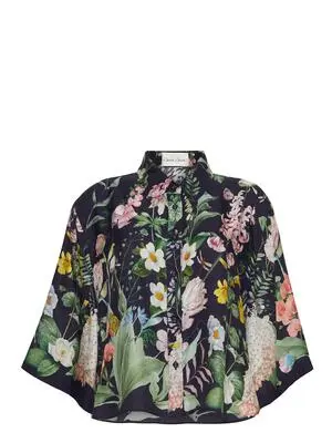 Cara Cara Calvia Printed Camp Shirt - Bloomsfield Navy