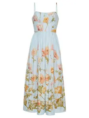 Cara Cara Alba Printed Midi Dress - Lockwood Flora Sky