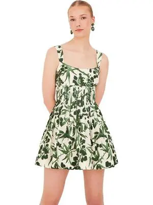 Cara Cara Ria Mini Dress - Colette Toile Green