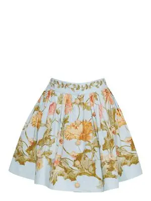 Cara Cara Betty Mini Skirt - Lockwood Flora Sky