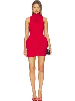 Magda Butrym High Neck Sleeveless Mini Dress - Red