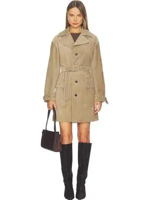 FRAME The Suede Trench Jacket - Light Camel