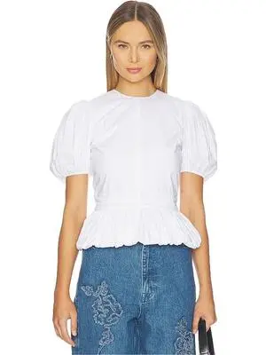 ROTATE BY BIRGER CHRISTENSEN Top With Puff Sleeves - Bright White