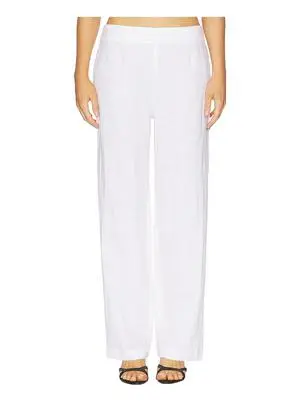 AEXAE Linen Flat Pant - White