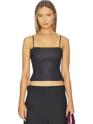 RUNAWAY THE LABEL Josie Top - Black & White Polka Dot Small