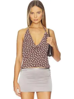 Majorelle Lucinda Top - Brown Polka Dot