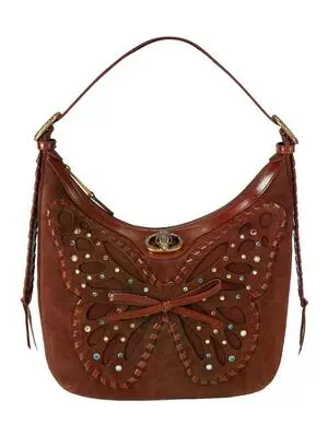 Kurt Geiger Butterfly Embellished Shoulder Bag - Brown