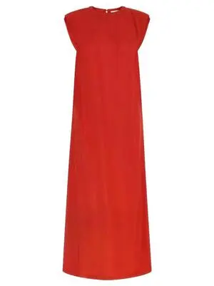 NUDE Crewneck Maxi Dress - Red