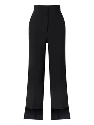 Khaite Rae Cropped Straight-leg Crepe Pants - Black