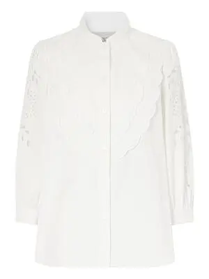 Valentino Garavani Broderie Anglaise Cotton-poplin Shirt - White