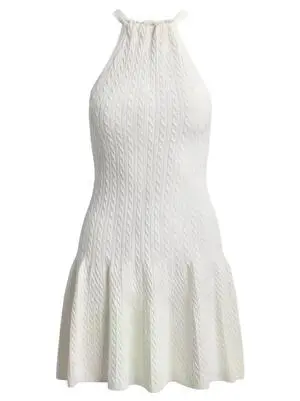 Polo Ralph Lauren Mini Cable-knit Halterneck Dress - Neutrals