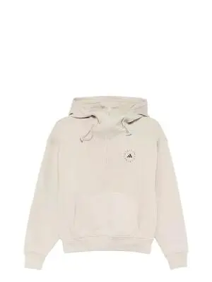 Adidas By Stella McCartney Pouch Hooded Half-zip Hoodie - Neutrals