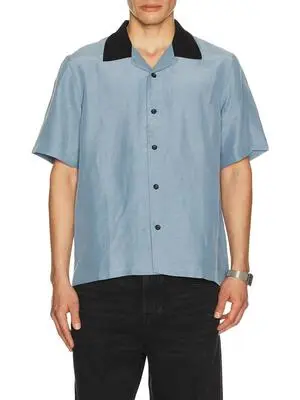 Rag & Bone Avery Slub Shirt In Baby Blue - Light Blue