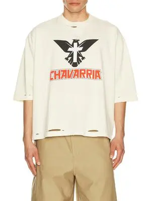 WILLY CHAVARRIA Tecate Buffalo Tee In White - Masa