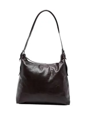 LEMAIRE Belted Shoulder Bag In Glossed Paper Leather - Purple
