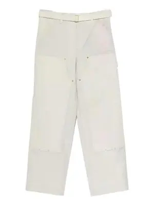 Sacai Belted Panelled Trousers - Neutrals