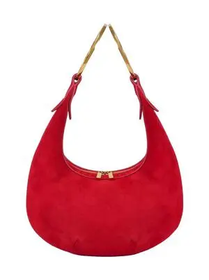 POTAMY Ring Detail Suede Mini Bag - Red