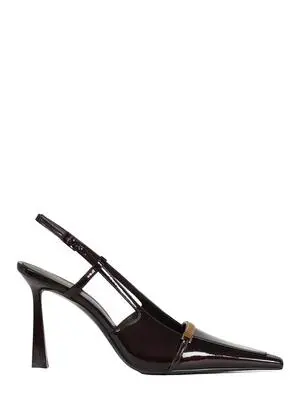 POTAMY Buckle Strap Leather Pumps - Brown