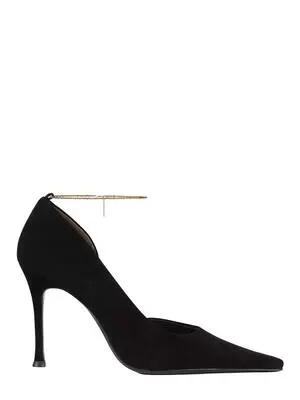 POTAMY Suede Chain Pumps - Black