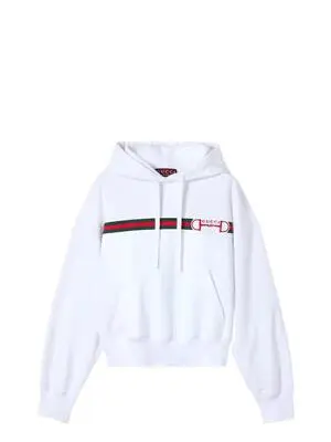 Gucci Striped Logo Hoodie - White