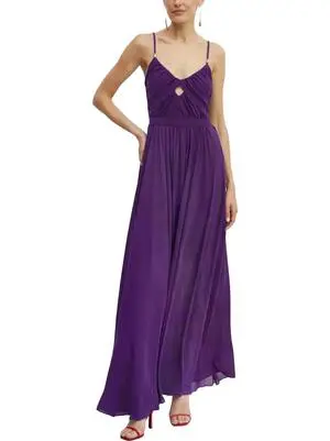MORGAN Cut-out Detail Maxi Dress - Purple