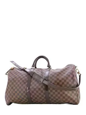 LOUIS VUITTON Keepall Bandouliere 55 Travel Bag Damier - Brown