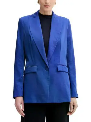 MORGAN Shawl-lapel Blazer - Blue