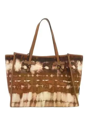 GIANNI CHIARINI Leather-trim Shoulder Bag - Brown