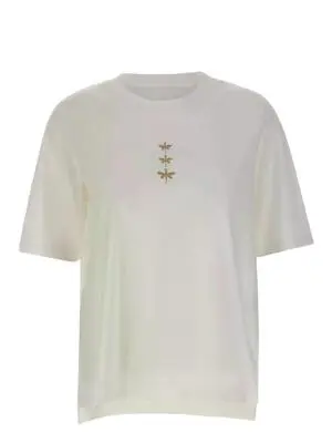 ELENA MIRO` Dragonfly Appliqué T-shirt - Neutrals