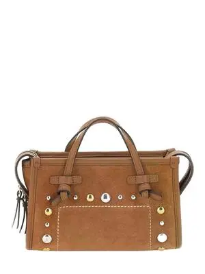 GIANNI CHIARINI Miss Marcella Suede Tote Bag - Brown