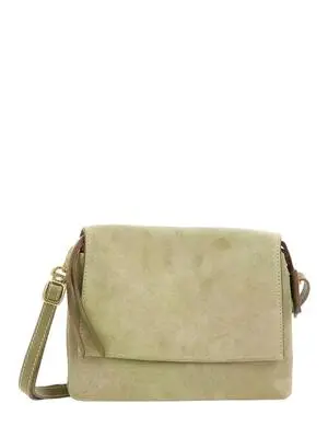 GIANNI CHIARINI Three Flap Zip Leather Shoulder Bag - Green