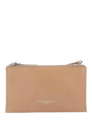 GIANNI CHIARINI Lucille Zipped Grained Leather Shoulder Bag - Neutrals