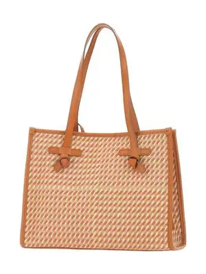 GIANNI CHIARINI 32 Miss Marcella Houndstooth Tote Bag - Orange