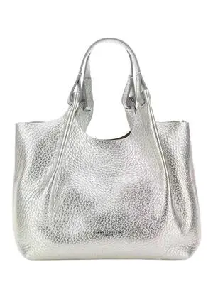 GIANNI CHIARINI Dua Bubble Leather Tote Bag - Silver