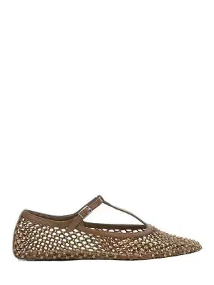 STRATEGIA SHOES Jewel Embellished T-strap Pumps - Brown