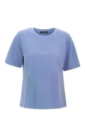 ELENA MIRO` Embossed Logo T-shirt - Blue