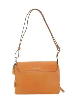 GIANNI CHIARINI Grained Leather Flap Cross Body Bag - Orange