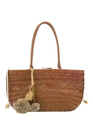 GIANNI CHIARINI Paloma Woven Leather Shoulder Bag - Brown