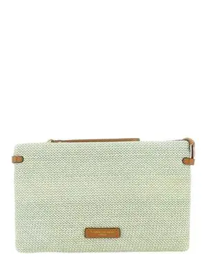 GIANNI CHIARINI Straw Hermy Clutch Bag - Green