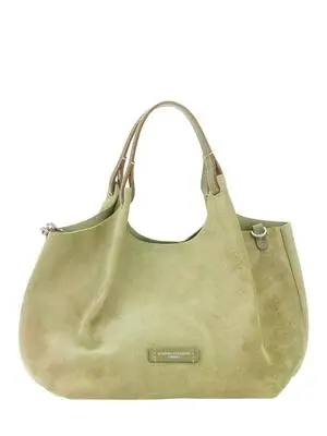 GIANNI CHIARINI Suede Shoulder Bag With Removable Strap - Green