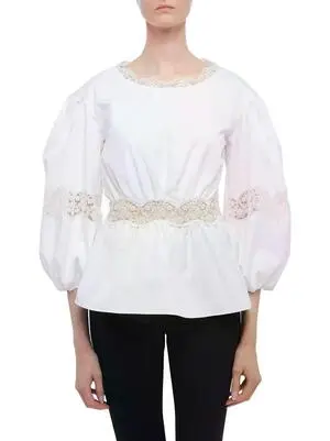 Giambattista Valli Lace-detail Blouse - White