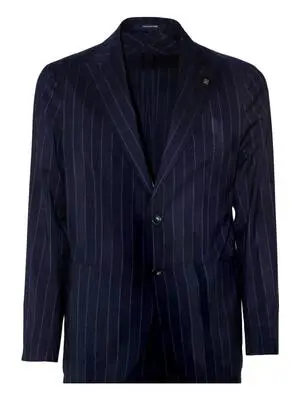 Tagliatore Pinstripe Single-breasted Wool Suit - Blue