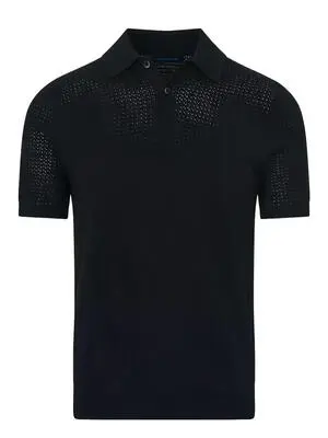 PATRICK ASSARAF Honeycomb-stitch Polo Shirt - Black