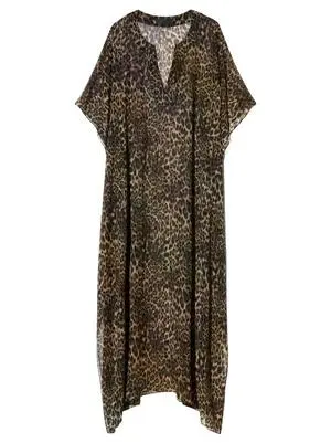NILI LOTAN Leopard-print Maxi Dress - Brown