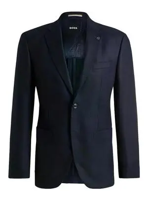 BOSS Chest-pocket Single-breasted Blazer - Blue