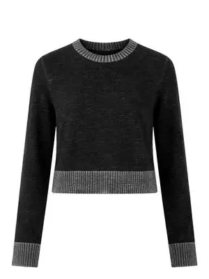 PATRICK ASSARAF Ribbed Knit Crew-neck Sweater - Black