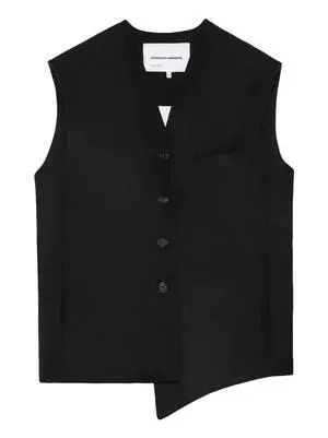 MARGAUX LONNBERG Wallis Asymmetric-hem Waistcoat - Black