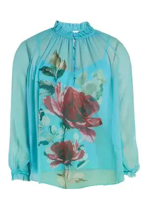 CHRISTY LYNN Karla Floral Ruffled Blouse - Blue