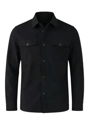 PATRICK ASSARAF Buttoned Flap Pocket Jacket - Black