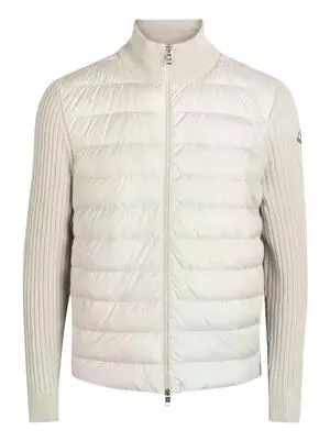 Moncler Ribbed Knit Padded Jacket - Neutrals